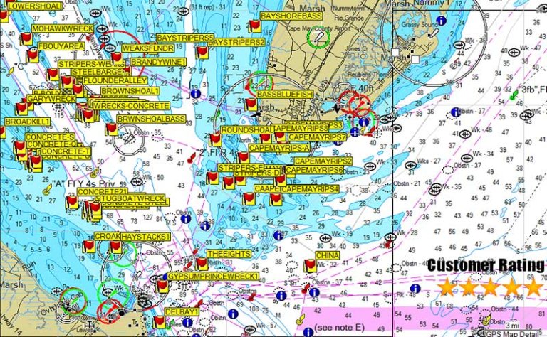 cape-may-striper-fishing-spots-map - New Jersey GPS Fishing Spots